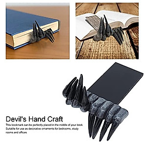 3D Bookmark,Scary Bookmark,Creepy Claw Hand Bookmark Scary, Thriller Devil's Hand Bookmark, Black Resin Demon Hand Bookmark, Horror Book Mark, Creative 3D Bookmarks for Adults, Bookshelf Gift