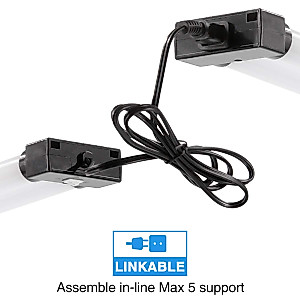 ZJOJO Linkable LED Shop Light for Garage, 4500lm 4FT 40W Utility Light Fixture for Workshop 6000K Daylight LED Workbench Light with Plug [250W Equivalent] Hanging or Surface Mount Black - 10Pack