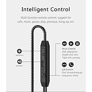 Professional Metal Headphone in Ear Wired Earphone Heavy Bass Sound Quality Music Sport Headset Headsets with Built-in Microphone 3.5mm in-Ear Wired Earphone(White)