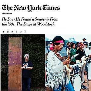 Original 1969 Woodstock Piece of Stage Encased Inside a Bronze Peace Pendant Necklace for Music and History Lovers