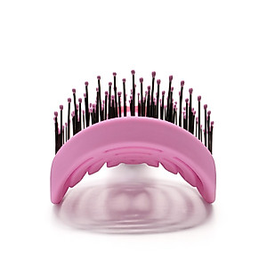 NuWay 4HAIR DoubleC PRO U.S. Patented Double Curved Detangling Brush is Hair Dryer Safe (Red Violet)