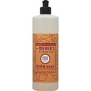 MRS. MEYER'S CLEAN DAY Liquid Dish Soap, Biodegradable Formula, Limited Edition Apple Cider, 16 fl. oz
