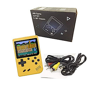 RFiotasy Handheld Game Console with 400 Classical FC Game Console Support for Connecting TV Gift Birthday for Kids and Adult(ZJ-Yellow)