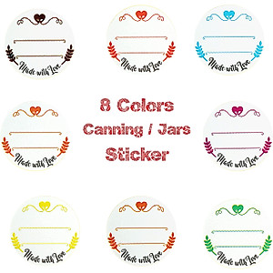 Seemy Food Labels 500 Pcs 8 Colors Labels for Containers, Stylish Design for Freezer Containers, Perfect Canning Labels, Jar Labels, Kitchen Labels, Removable Labels