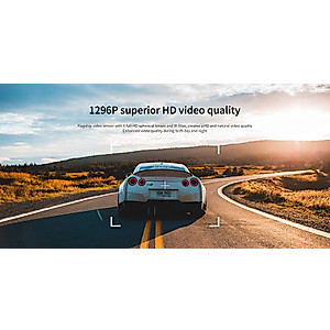 360 Dash Cam, 1296P FHD Car DashCam, 160° Wide Angle Car Camera, Color Night Vision, Built in WiFi GPS, Support Google Map, 24hr Motion Detection Parking Mode, Loop Recording(SD Card Not Included)