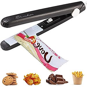 Bag Sealer - Portable Handheld Heat Vacuum Sealers,Mini Plastic Sealing Machine for Food Storage,Plastic Bags, Snack Bags, Chip Bags(Black)