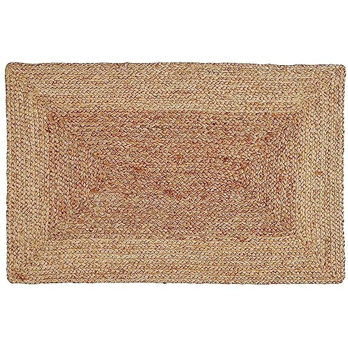 Jute Braided Natural Rug 2’X3' -Natural Linen Colour, Hand Woven & Reversible for Living Room Kitchen Entryway Rug, Jute Burlap Braided Rag Rug 24x36 inch, Farmhouse Rag Rug, Rustic Rug