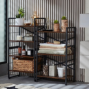KKN Book Shelf, 4 Tier Industrial Book case, Metal & Wood Small Bookshelf, Display Shelf Book Shelf Storage Organizer for Living Room, Bedroom, and Office Furniture (3 Tier)