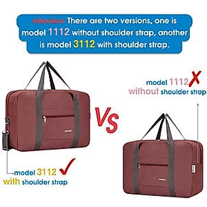 For Spirit Airlines Personal Item Bag 18x14x8 Foldable Travel Duffel Bag Tote Carry on Luggage Duffle Weekender Overnight for Women and Men (1112 Thick Series Jujube Red)