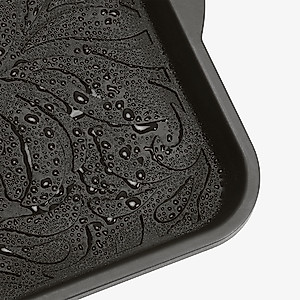 Navaris Shoe and Boot Trays (Set of 2) - 29x14.6 Rubber Boot Tray Indoors Mat - Indoor Shoe Tray to Dry Muddy Shoes, Wet Galoshes - Floral Pattern