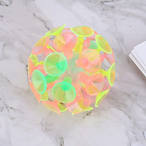 4Pcs Suction Cup Ball Toys Parent- Child Interaction Sucker Ball Toy Glow in The Dark Suction Ball for Kids Birthday Party Favors Indoor Outdoor Play