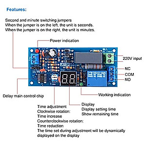 DEALPEAK Delay Relay Module Trigger Cycle Delay Timer Multifunction Time Delay Relay Interface Board Module with LED Display