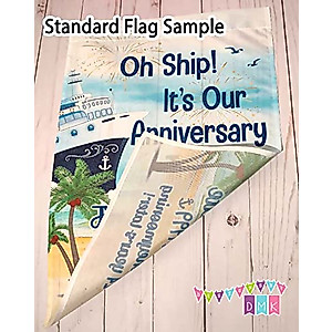 Oh Ship! It's Our Anniversary Trip - Cruise Door Decoration - PERSONALIZED - Banner - Flag - Standard or Premium Fabric - CF004