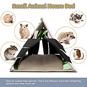 Y-DSIWX Guinea Pig House Bed, Rabbit Large Hideout, Small Animals Nest Hamster Cage Habitats Cute Leaves