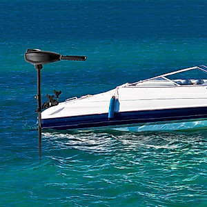 LIYUANJUN 24V Electric Trolling Motor, 85LB 1.6HP Inflatable Fishing Boat Motor Marine Engine, Outboard Motor Saltwater Transom for Outdoor Adventure Aquaculture, Propeller Trolling Brush Motor