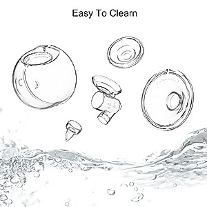 PDFans Wearable Breast Pump Parts Milk Collector Cup Accessories 24mm Compatible with Momcozy/TSRETE S9/S10/S12 Pump Replacement Parts(1 Whole Bowl), Extra 1pcs Duckbill Valve&Silicone Diaphragm