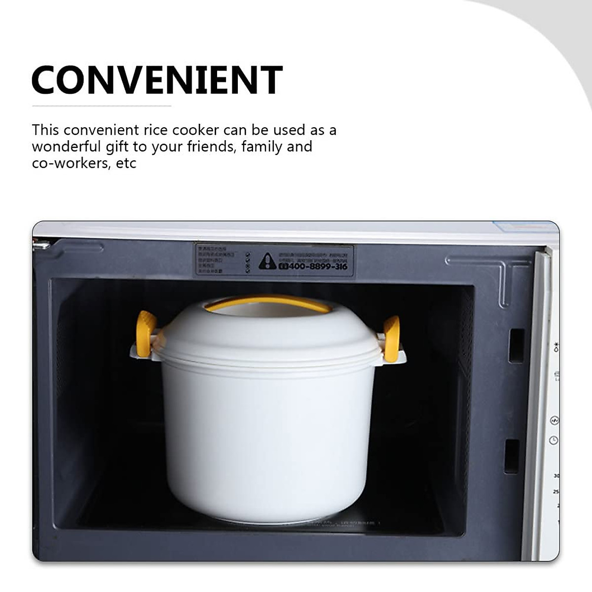 Microwave Rice Cooker Steamer Pasta Cooker Microwave Food Container Fish Vegetable Veggie Steamer Steaming Bowl for Cooking Yellow