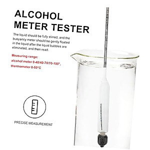4 Pieces Meter Vinometer Meter for Liquors Liquid Meter Licorometer Hydrometer Hydrometer Spirit Wooden Box Glass