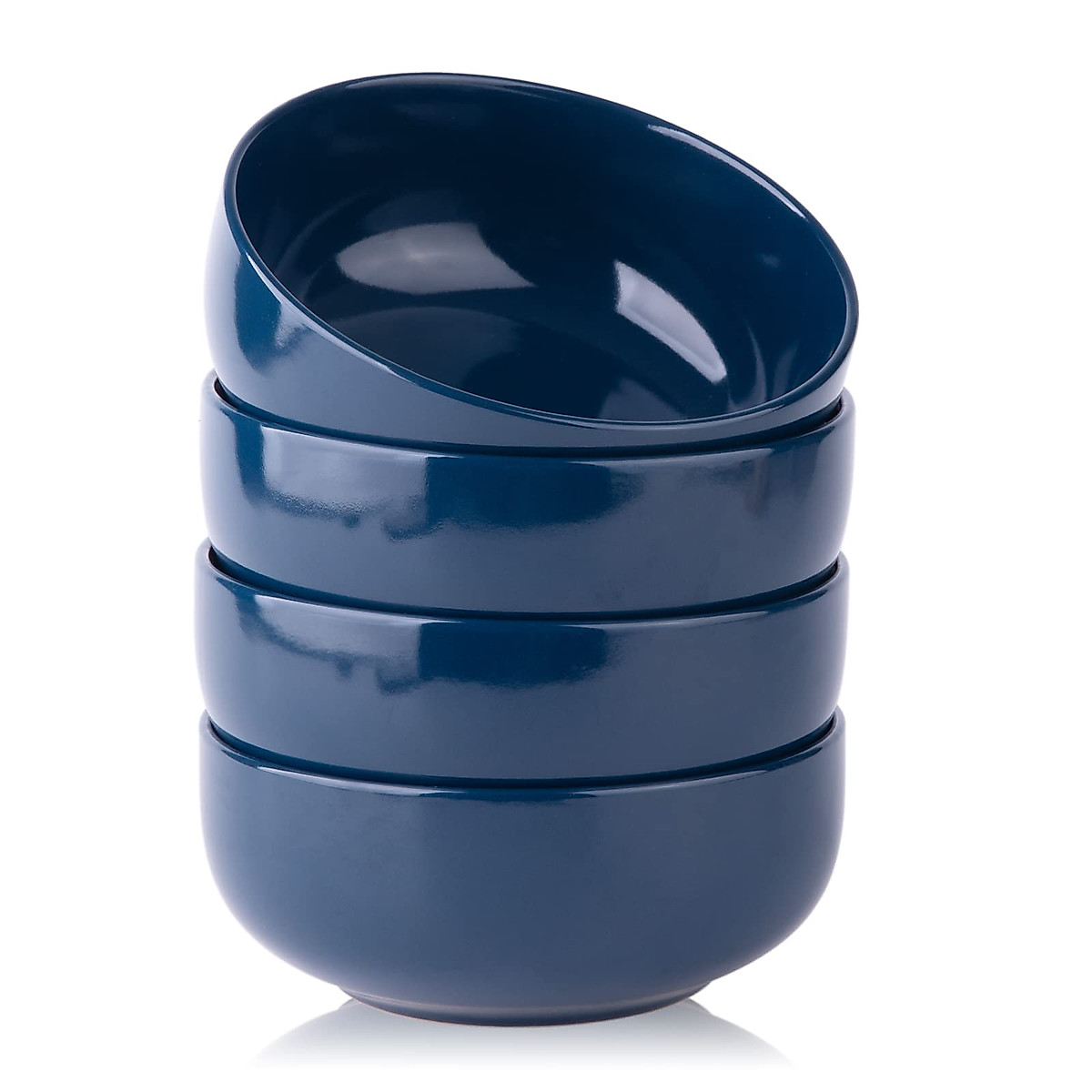 AmorArc Stoneware Cereal Bowls Set for kitchen, 22oz Ceramic Soup Bowls Set of 4 for soup cereal snacks meal, Microwave&Dishwasher Safe, Navy Blue