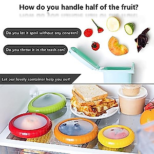 SOOPLEU Avocado Saver and Tomato Holder - Set of 4 Reusable Storage Containers for Fridge - Ideal for Apples, Garlic, Onions, Lemons, and Potatoes