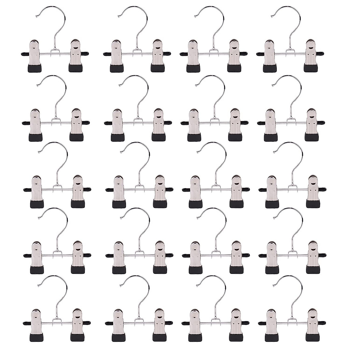 JOINSI 20 Pack Boot Hangers Closet Hanging Clips Laundry Hooks for Hats, Pants, Towel, Socks, Handbags, Bags, Underwear (20 Pack - Double)