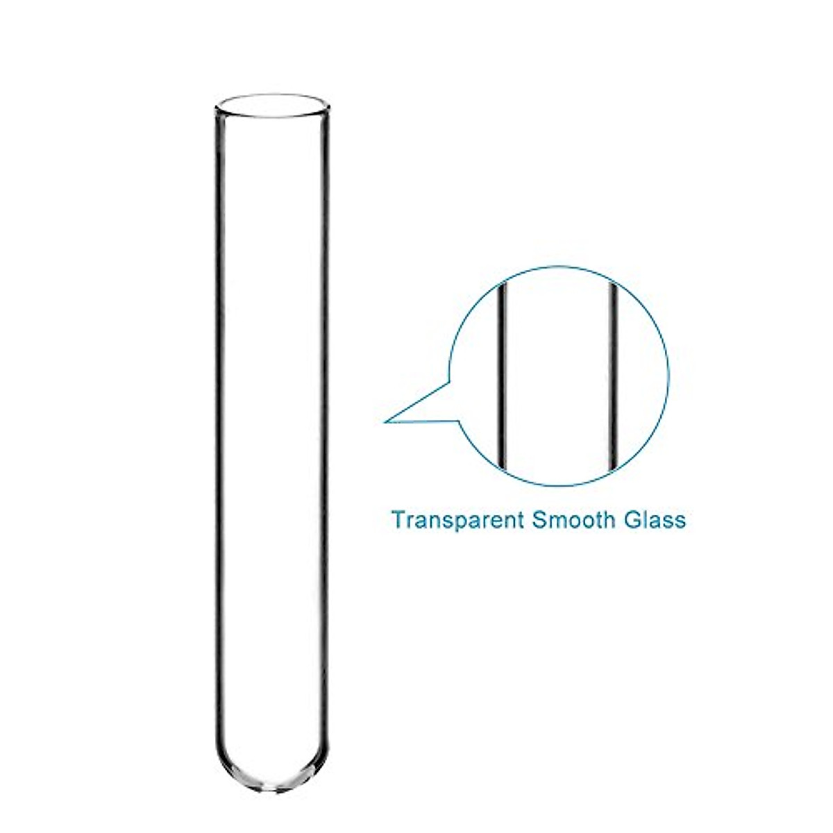 StonyLab 200 Pack Borosilicate Glass Round Bottom Test Tubes, 12 mm OD X 75 mm Length (200 Pack)