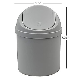EudokkyNA Mini Desktop Trash Can, Tiny Trash Bin with Lid (Grey)
