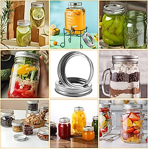 LOYORTY 50PCS 70mm Regular Mouth Canning Rings, Silver Mason Jar Rings Regular Mouth, Rust Resistant Mason Jar Replacement Rings for Mason Jar, Canning Lids, Storage