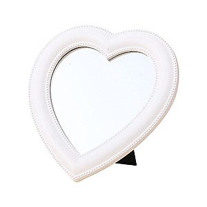 BinaryABC Heart Makeup Mirror Cosmetic Mirror Wall Desktop Mirror Bedroom Mirror,Valentines Day Gift(White)