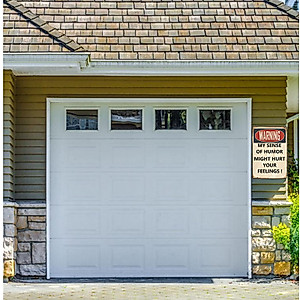 Funny Sarcastic Metal Signs For Garage Man Cave Bar Personalized Signs Home Sign Wall Decor Cool Stuff For Men Warning My Sense Of Humor Might Hurt Your Feelings