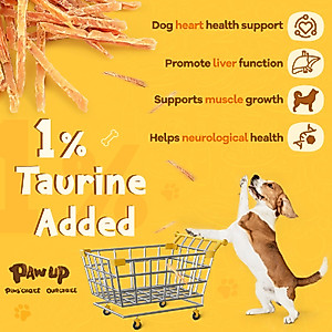 PAWUP Chicken Jerky Strip Dog Treats w/Taurine Natural Rawhide Free Dog Snacks, Training Treats Chicken Jerky Sticks for Dogs, 24oz