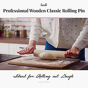 tuuli Kitchen Professional Classic Wooden Rolling Pin with revolving Centre (17,3 by 2,2 inches)
