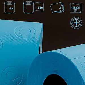 Renova Toilet Roll - Blue Paper (6 Roll Standard Pack)