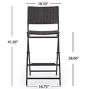 Christopher Knight Home Margarita Outdoor Wicker Barstools, 2-Pcs Set, Multibrown