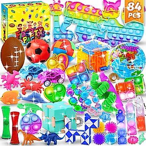 84Pcs Party Favors for Kids,Fidget Toys Pack,Bulk Toys for Kids Party Favors,Goodie Bag Stuffers,Carnival Prizes,Treasure Box, Filler Stuffers Toys