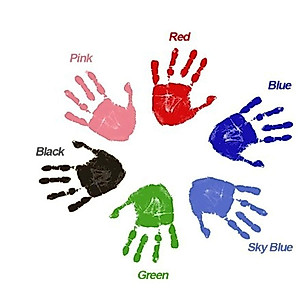 WEWESGAO Baby Handprint and Footprint Kit, Pet Paw Print Kit, Clean Touch Ink Pad for Newborn,Kids,Toddler and Pet with 2 Ink Pads and 4 Imprint Cards (Small, Pink)