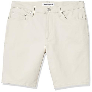 Amazon Essentials Men's Slim-Fit 9" Inseam Stretch 5-Pocket Short, Stone, 34