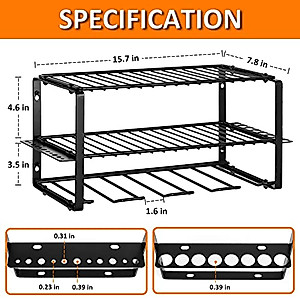 BSRHOME Power Tool Organizer, 3-Tiers Storage Rack for Drill Storage Heavy Duty Tool Organizers and Storage Wall Mount with Screwdriver/Plier/Hammer/Bit Holder