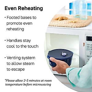 Tupperware Brand Vent ‘N Serve Container Set - 3 Small Round Containers to Prep, Freeze & Reheat Meals + Lids - Dishwasher, Microwave & Freezer Safe - BPA Free