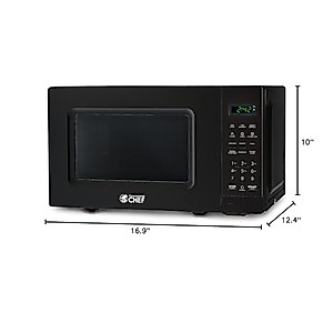 COMMERCIAL CHEF Small Microwave 0.7 Cu. Ft. Countertop Microwave with Digital Display, Black Microwave & Elite Gourmet ETO236 Personal 2 Slice Countertop Toaster Oven with 15 Minute Timer