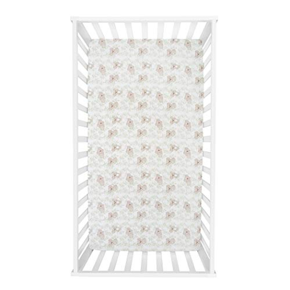 Koala Vines Deluxe Flannel Fitted Crib Sheet-Koala Scatter Print Cotton Flannel, Grays, Taupe, Sage Green, White, Fully Elasticized, 10 in Deep Pockets, Fits Standard Crib Mattress 28 in x 52 in