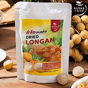 NESAR FOOD Premium Natural Dried Longan Fruit - Delectable Seedless Longan Dry, 100% Fruit Meat, 100g (3.52 oz Pack of 1) - Perfect for Tea, Snacks, and Desserts - All-Natural, No Sugar Added