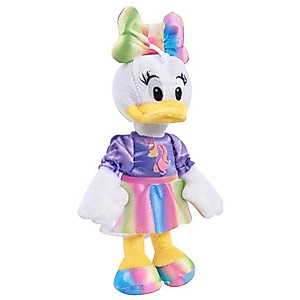 Disney Junior Minnie Mouse 8-Inch Small Unicorn Daisy Beanbag Plush, Daisy Duck In Purple and Rainbow Unicorn Dress, Stuffed Animal