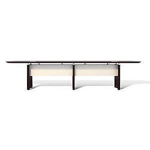 Safco Products Mayline Napoli 12'W x 48"D Curved End Rectangle Conference Table, Mahogany Veneer