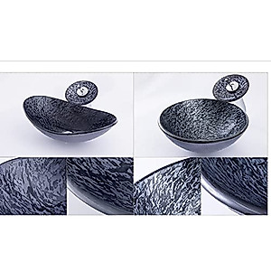 Bathroom Sink Modern Simple Vessel Sink Tempered Glass Wash Basin Hotel Art Counter Sink Bathroom Stylish Wash Basin Vessel Sink (Color : A, Size : Sink only)