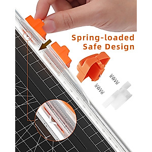 Firbon 2Pcs Refill Blades for A4 A5 Paper Cutter, Spring-Loaded Safeguard Design Replacement Blade for Paper Trimmers