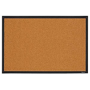 Quartet Cork Board Bulletin Board, 2' x 3' Framed Corkboard, Black Frame, Decorative Hanging Pin Board, Perfect for Home Office Decor, Home School Message Board or Vision Board (MWDB2436-BK)