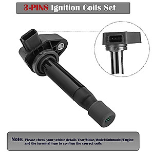 Set of 6 Ignition Coil Pack Fits for 3.2 3.5 3.0 V6 2000 2001 2002 2003 2004 2005 2006 2007 2008 Honda Odyssey Accord EX LX Acura TL RL CL Coils Replaces# UF242 90919-02247