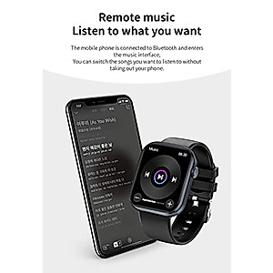 Smart watch, answer/dial phone, 1.83 inch fitness tracker, applicable to Android, IOS, sleep monitoring with blood pressure and blood oxygen, IP68 waterproof, applicable to men and women（Black）