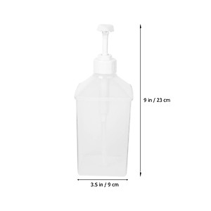 Cabilock 3PCS Plastic Squeeze Condiment Bottles Mason Jar Syrup Honey Dispenser Pump Bottle for Juice Ketchup Cookie Sauces 1100ML (White)